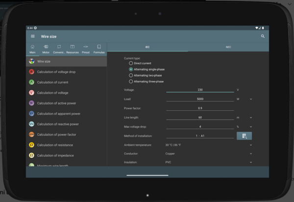 Electrical calculations Pro 10.0.0.1 CZ + SK